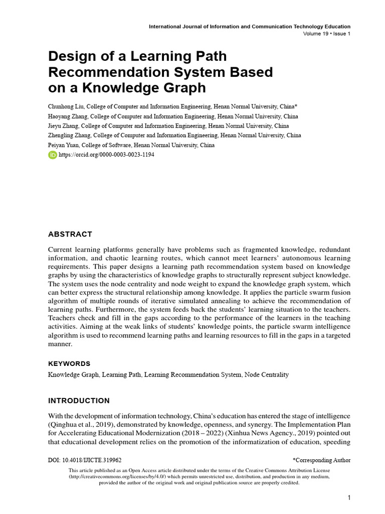 Design of A Learning Path Recommendation System Ba | Download Free PDF | Information | Learning