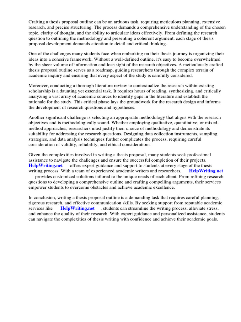 Examples of Thesis Proposal Outline | PDF | Methodology | Thesis