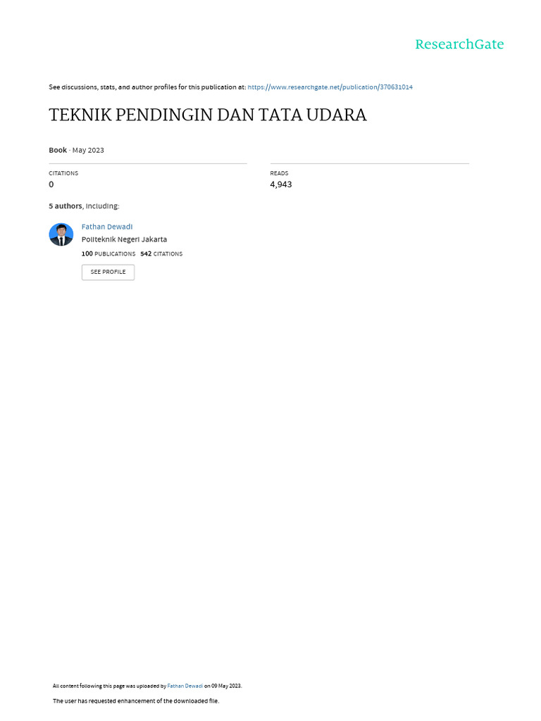 Teknik Pendingin Dan Tata Udara: Fathan Dewadi | PDF | Komputer