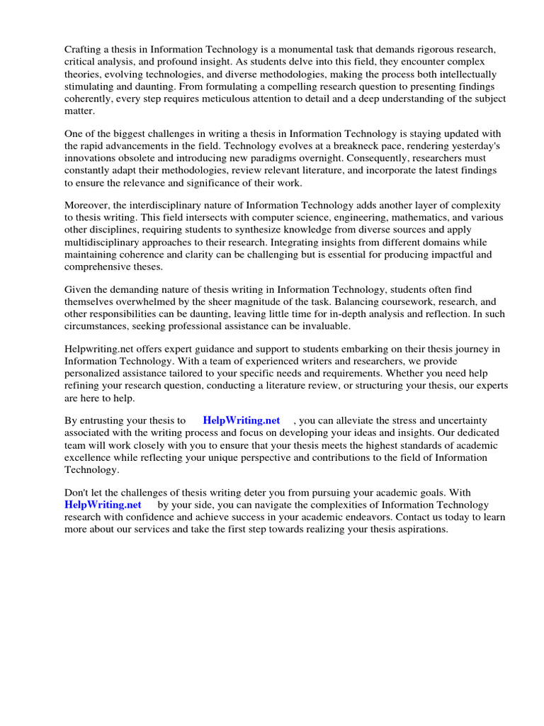 Sample Thesis Information Technology | PDF | Thesis | Interdisciplinarity