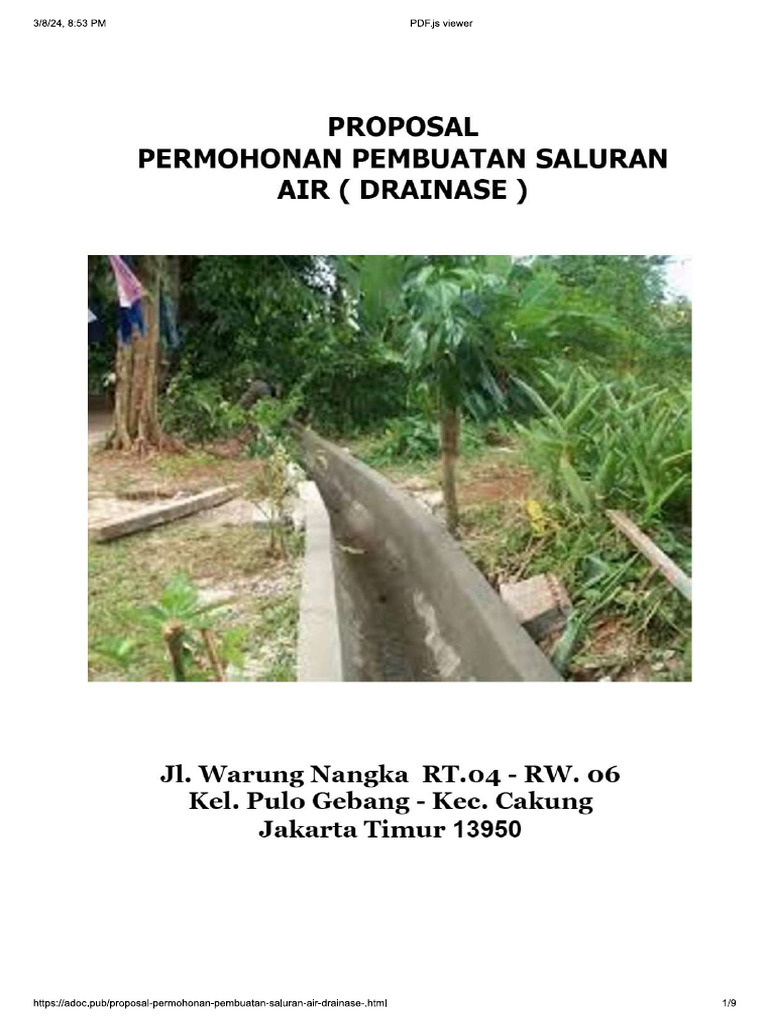 Profosal Drainase | PDF