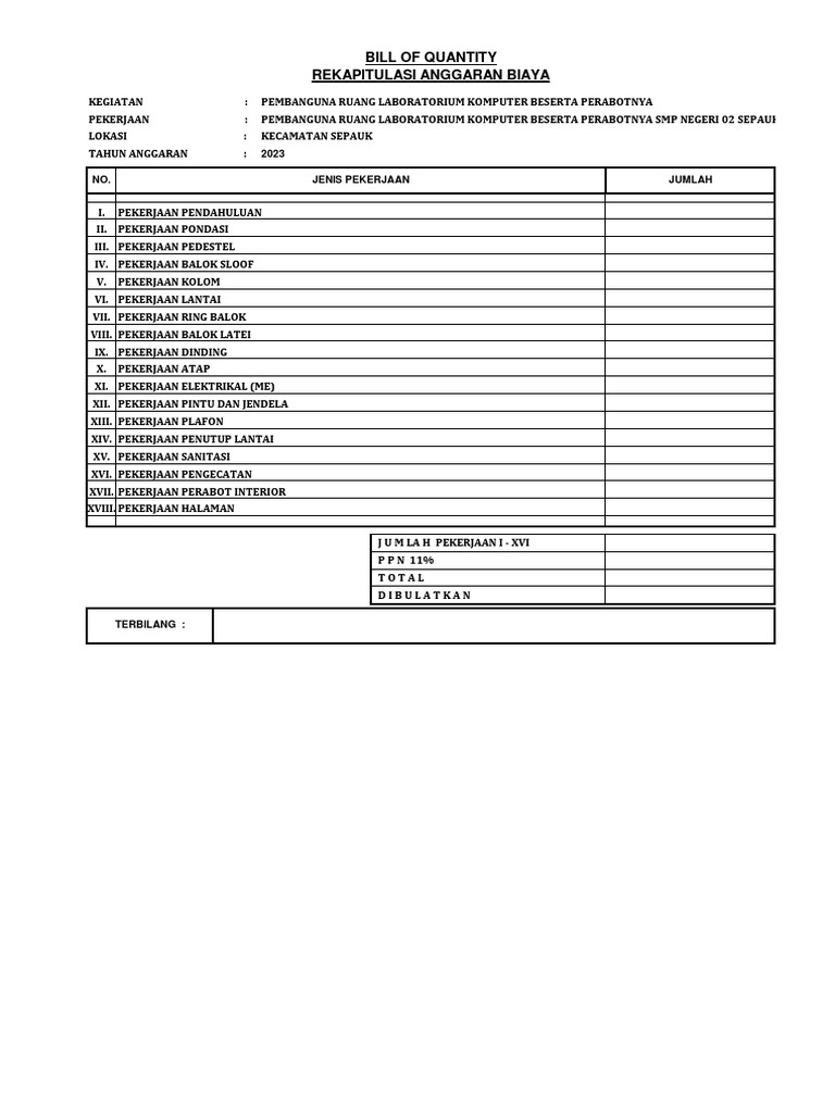 Boq Lab Komputer SMP 2 Sepauk | PDF