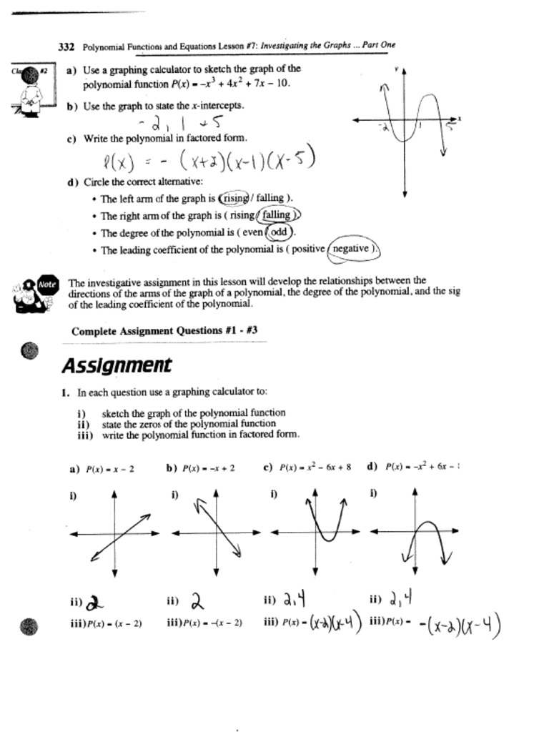 Polynomials Assign 7 Key | PDF