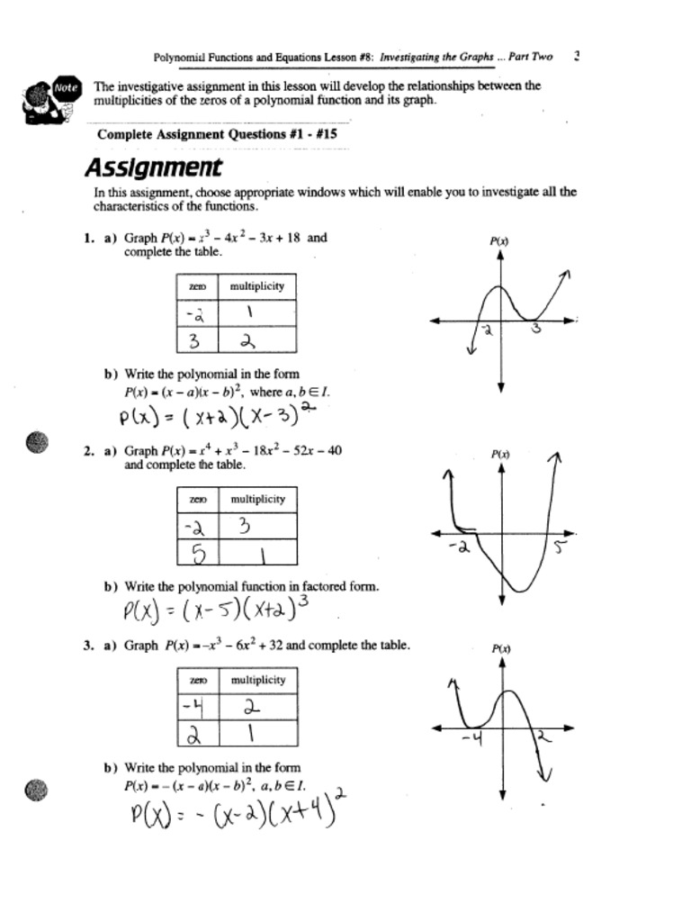 Polynomials Assign 8 Key | PDF