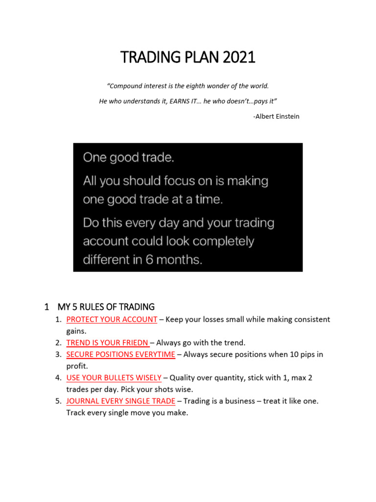 Trading Plan | Download Free PDF | Risk