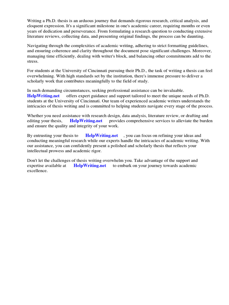 University of Cincinnati PHD Thesis | PDF