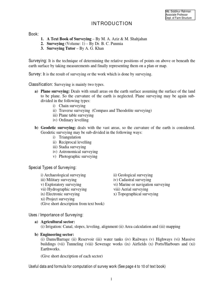 Introduction 1 | PDF | Surveying | Physical Sciences