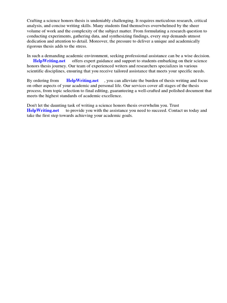 Science Honours Thesis Example | PDF | Science & Mathematics | Computers