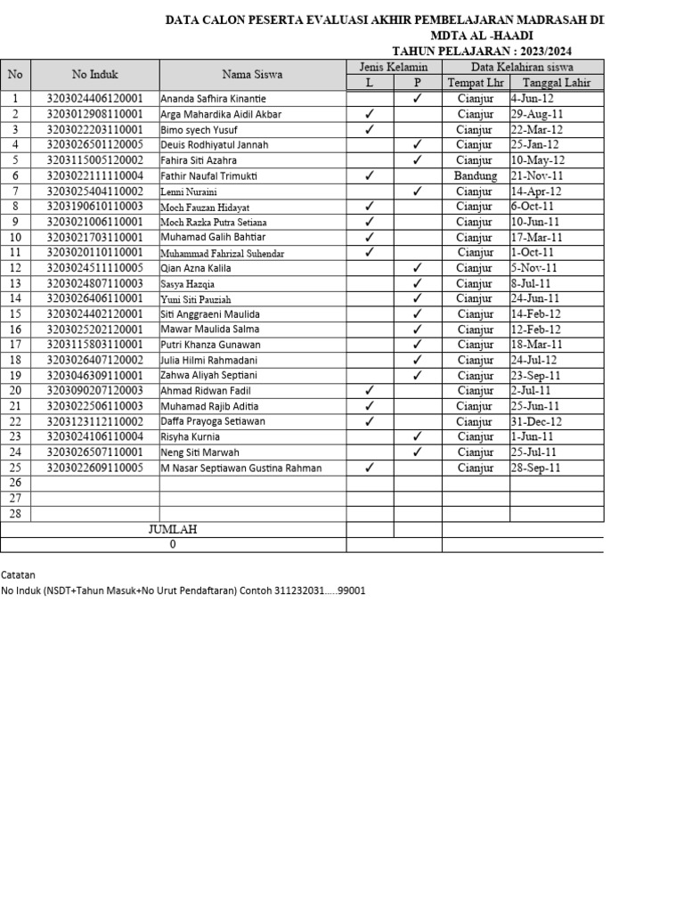 Form Calon Peserta Ujian DTA 2024 | PDF