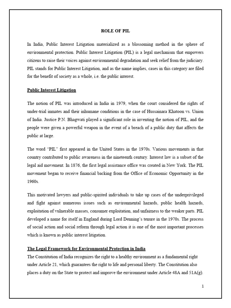 Role of Pil | PDF