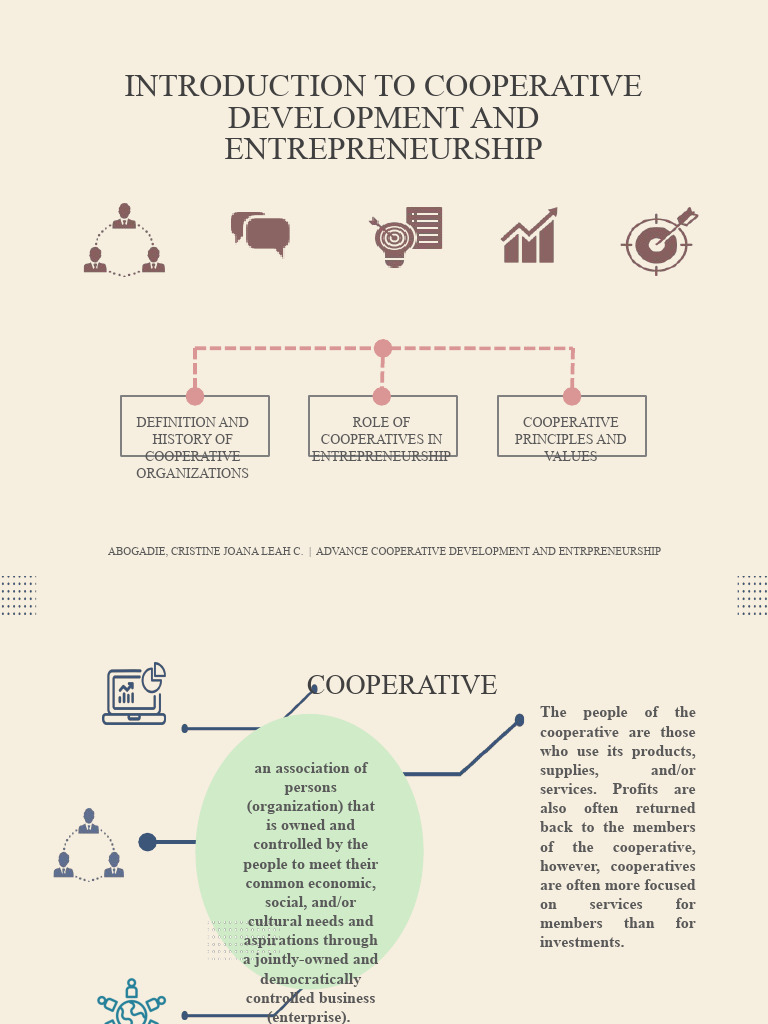 Introduction To Cooperative Development and Entrepreneurship | PDF | Cooperative | Entrepreneurship