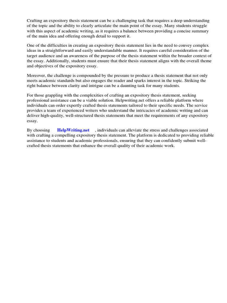 How To Make A Expository Thesis Statement | PDF | Essays | Thesis