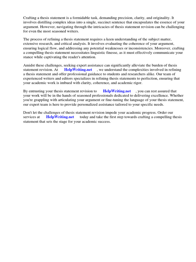 Thesis Statement Revision | Download Free PDF | Essays | Thesis