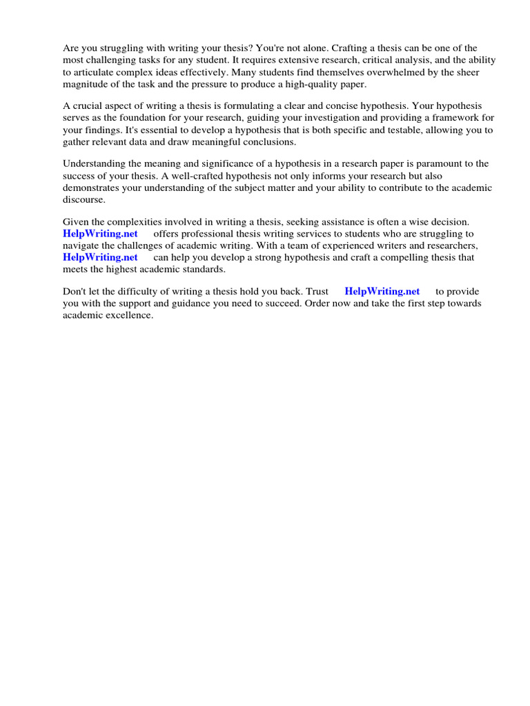 Hypothesis in Research Paper Meaning | PDF | Hypothesis | Scientific Method