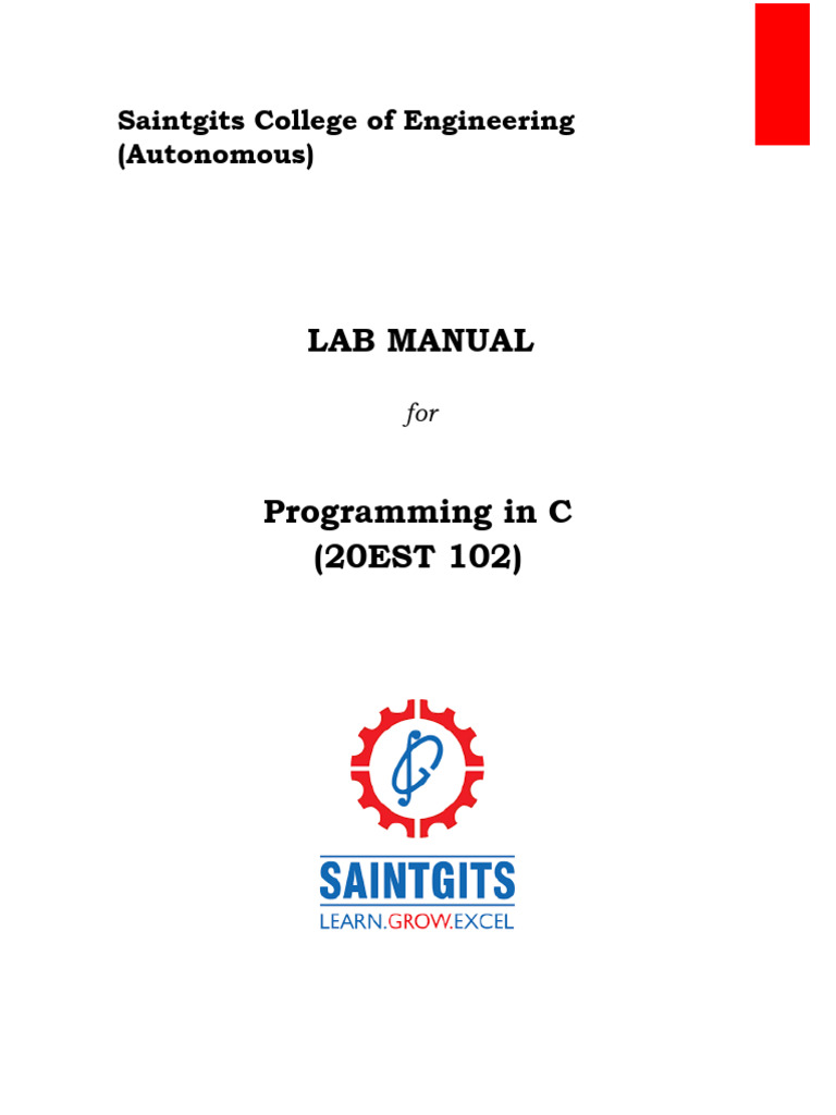 C Programming Lab Manual Overview | PDF | Computers