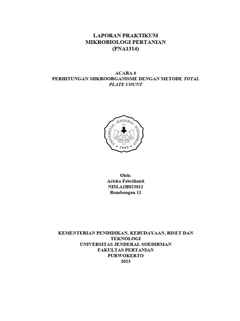 Perhitungan Mikroorganisme Dengan Metode Total Plate Count | PDF