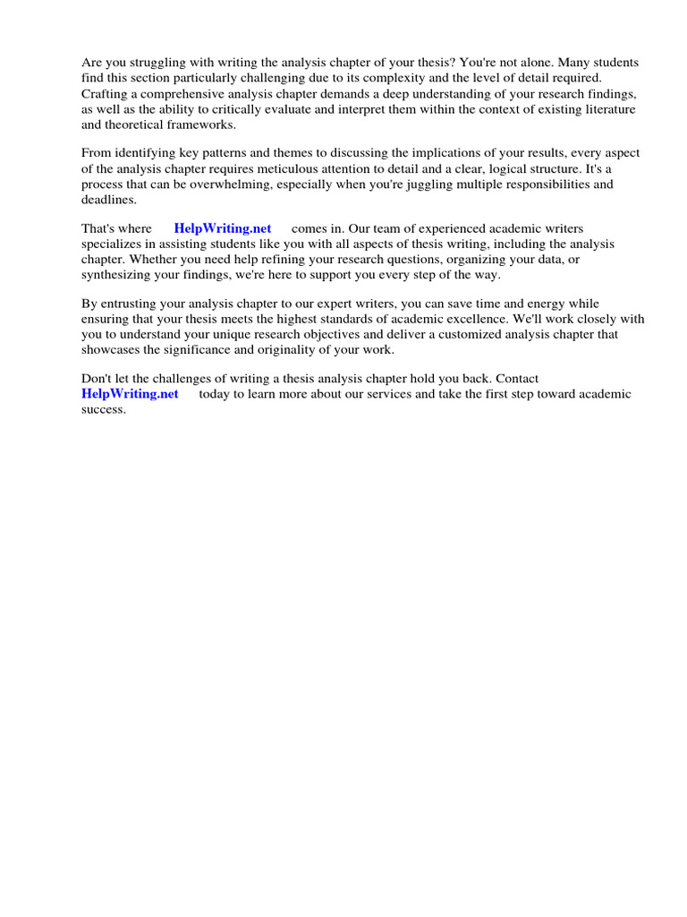 Thesis Analysis Chapter | PDF | Thesis | Essays