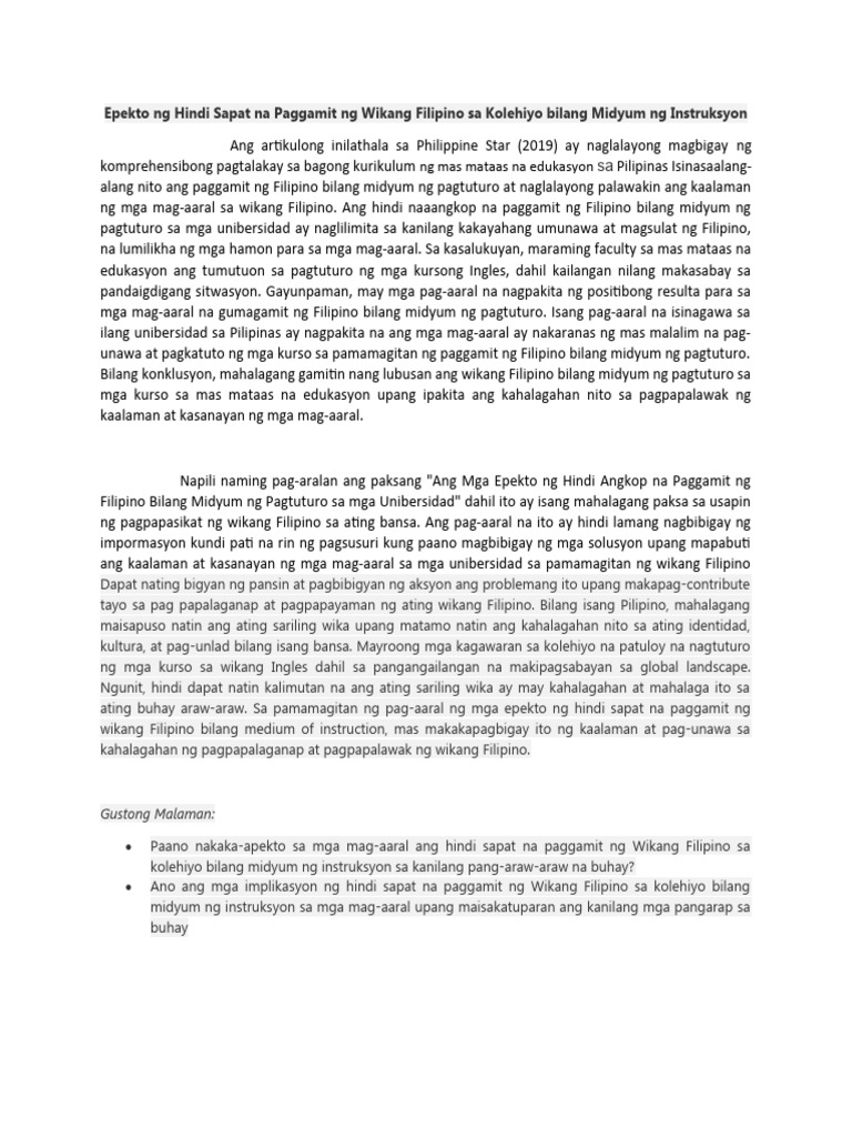 Filipino | PDF
