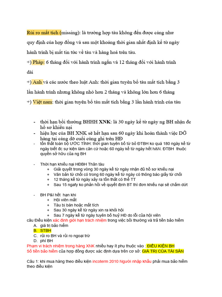 ĐỀ THI BHHH | PDF