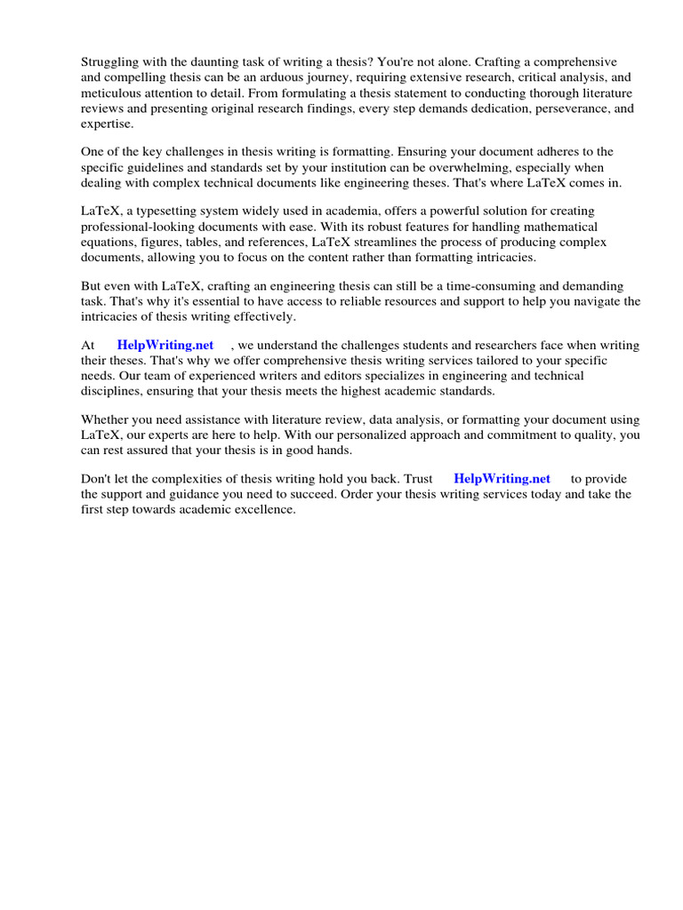 Latex Engineering Thesis Template | PDF | Thesis | Te X