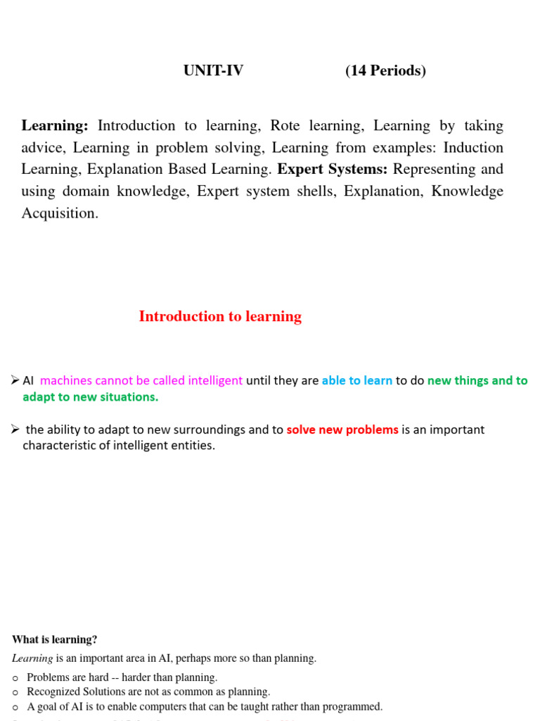 Ai Unit 4 Bec | PDF | Artificial Intelligence | Intelligence (AI) & Semantics