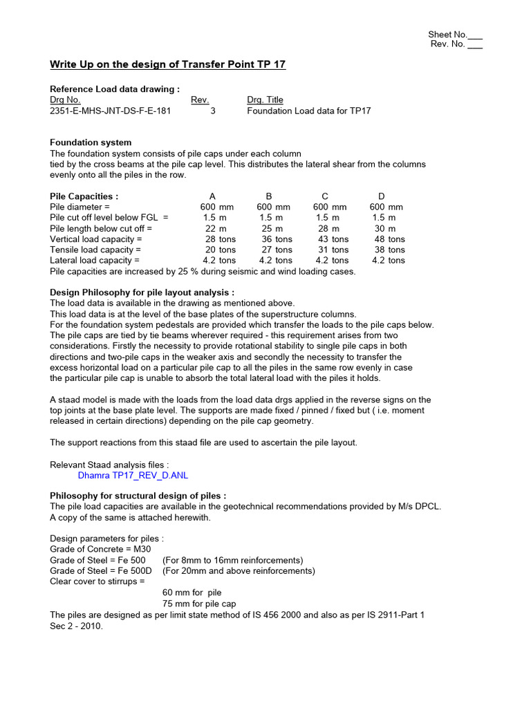 Final Revised TP 17 Pile Layout Isolated | PDF | Deep Foundation | Beam ...