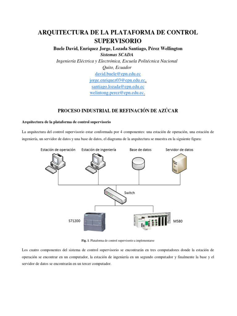 Arquitectura Plataforma de Control Supervisorio | PDF | Servidor ...