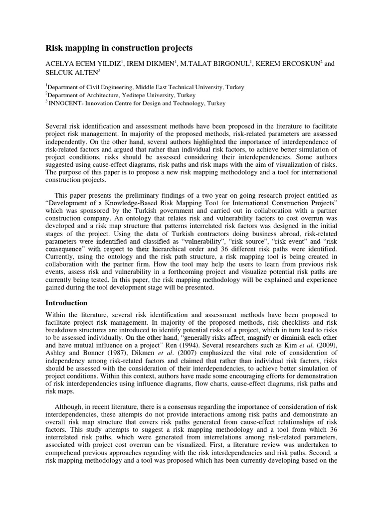 Risk Mapping Methodology for Construction | PDF | Risk | Hazards