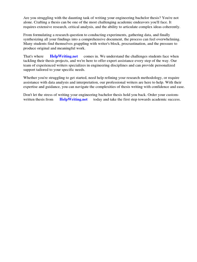 Engineering Bachelor Thesis Examples | PDF