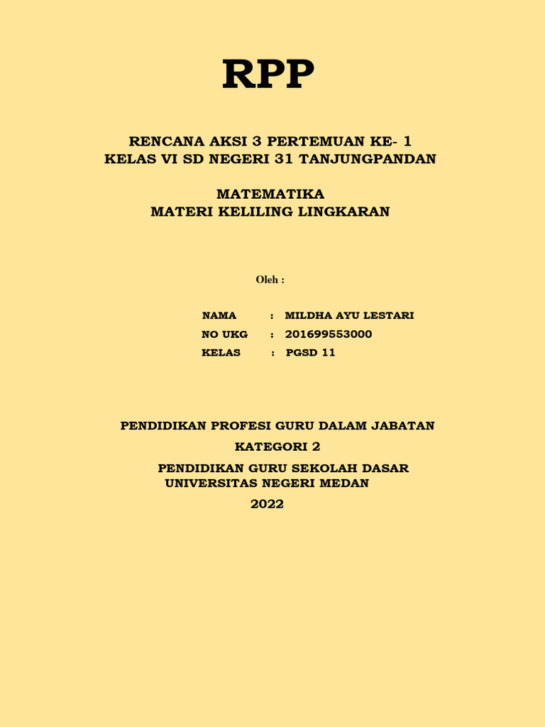 Aksi3 RPP1 - Mildha Ayu Lestari | PDF