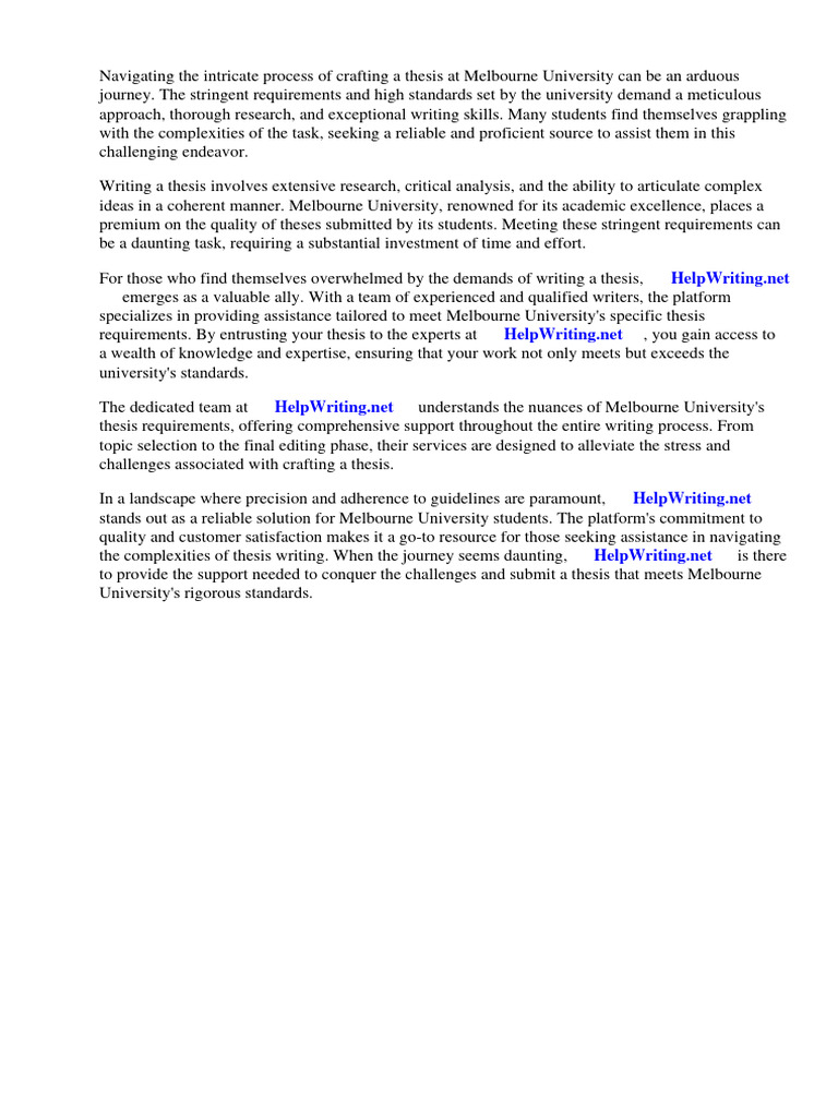 Melbourne University Thesis Requirements | PDF | Career & Growth | Art