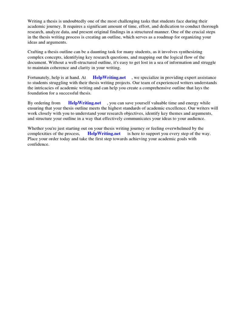 How To Write A Thesis Outline | PDF | Thesis | Essays