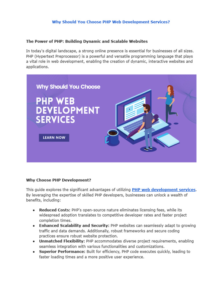 Why Should You Choose PHP Web Development Services | PDF | Php ... Why Should You Choose PHP Web Development Services | PDF | Php ...