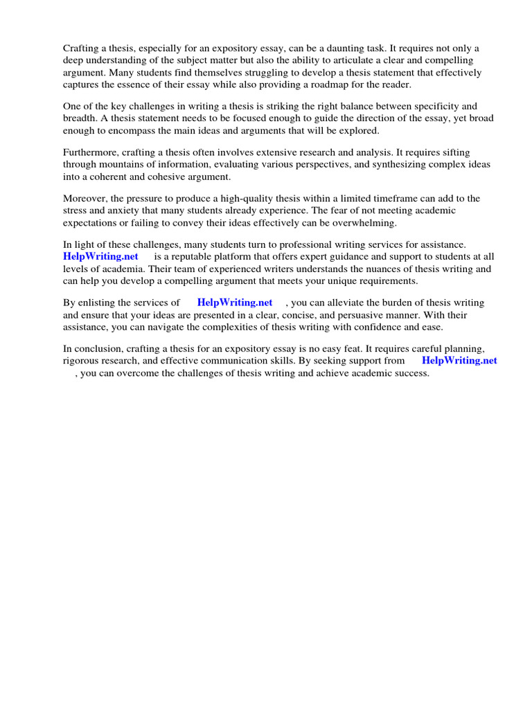 Expository Thesis Writing Guide | PDF | Essays | Thought