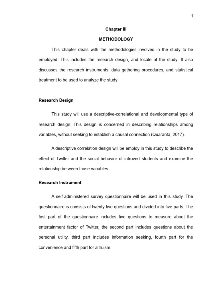 Chapter III Template | PDF | Survey Methodology | Methodology