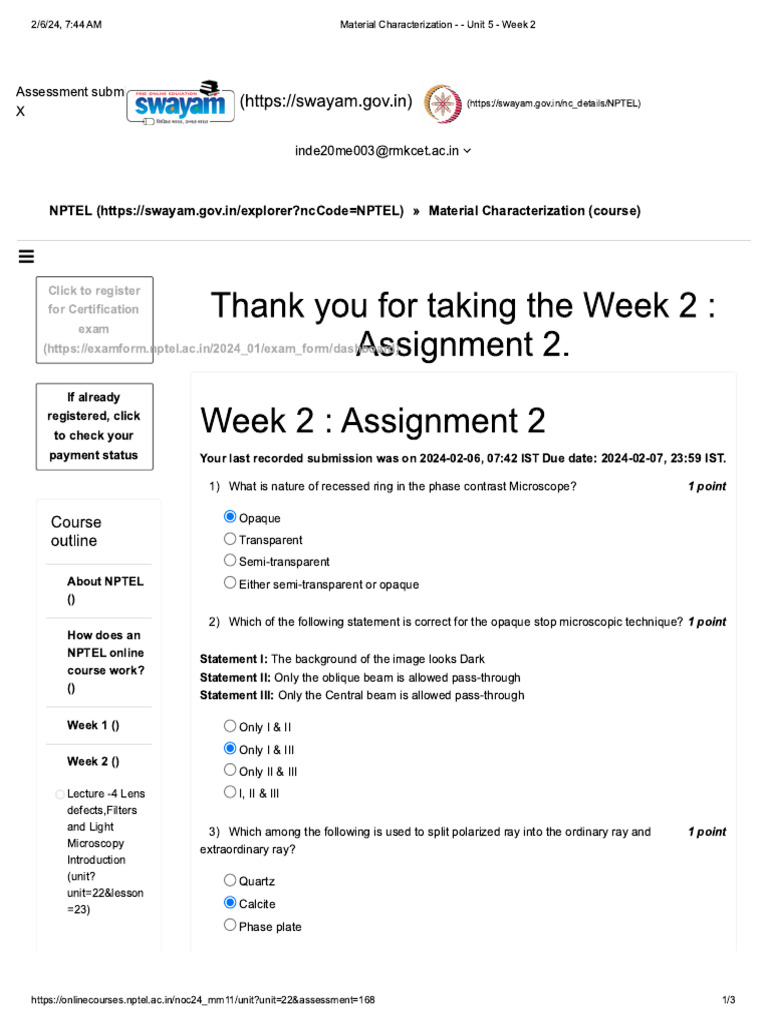 Material Characterization - Unit 5 - Week 2 | PDF