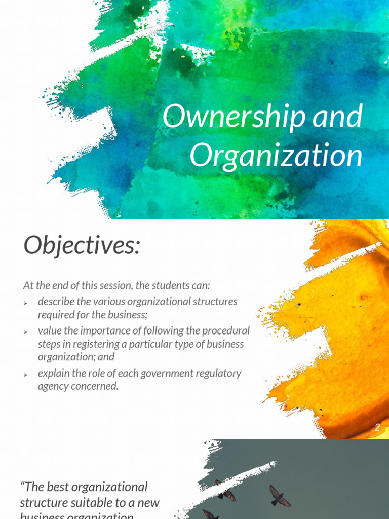 Ownership and Organization | PDF | Partnership | Cooperative