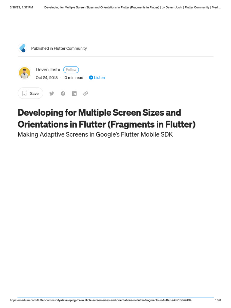 Developing For Multiple Screen Sizes and Orientations in Flutter (Fragments in Flutter) - by ...