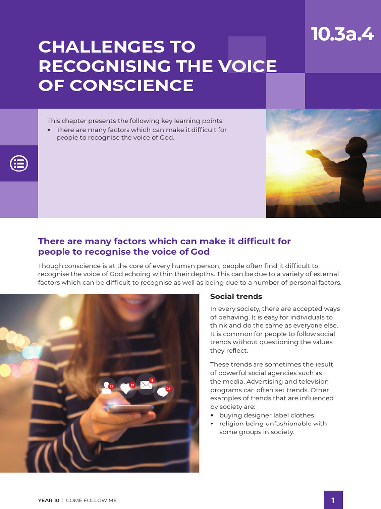 10.3a.4 Challenges To Recognising The Voice of Conscience | PDF