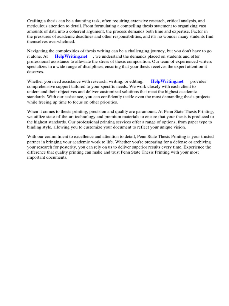 Penn State Thesis Printing | PDF | Thesis | Written Communication