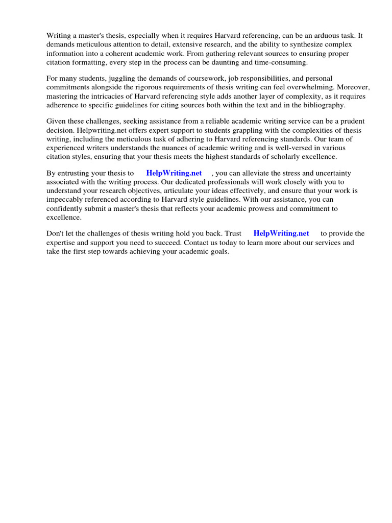Harvard Referencing Masters Thesis | PDF | Thesis | World Wide Web