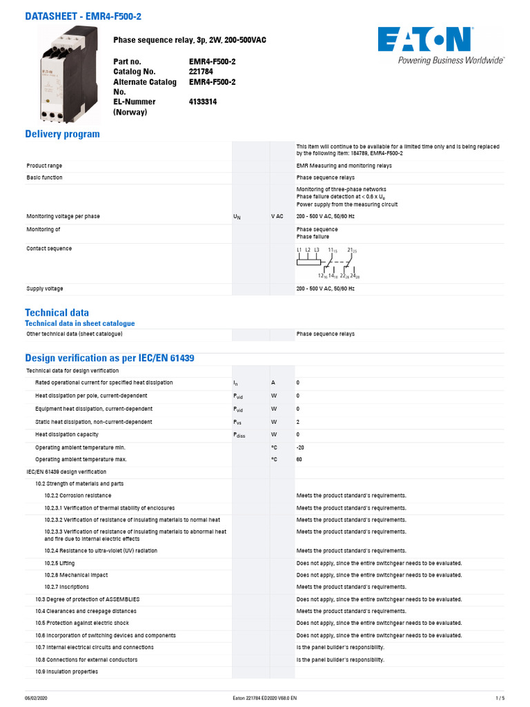 Eaton 221784 EMR4 F500 2 en - GB | PDF | Electrical Engineering ...