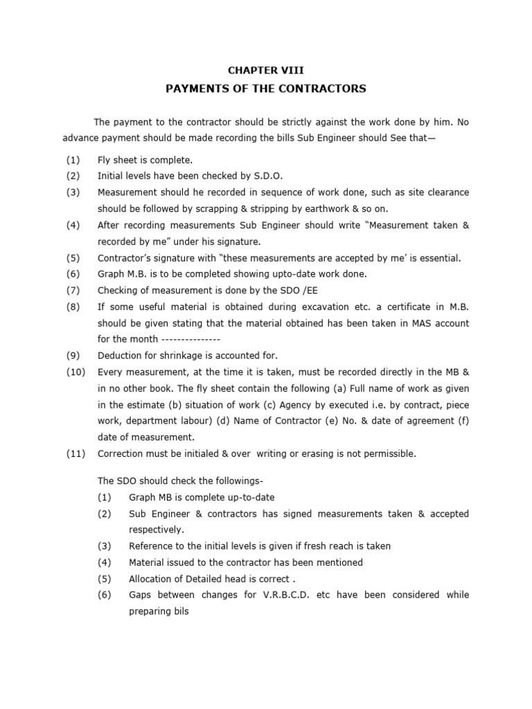 Ch08 - Paymt of The Contractor | PDF | Payments | Economies