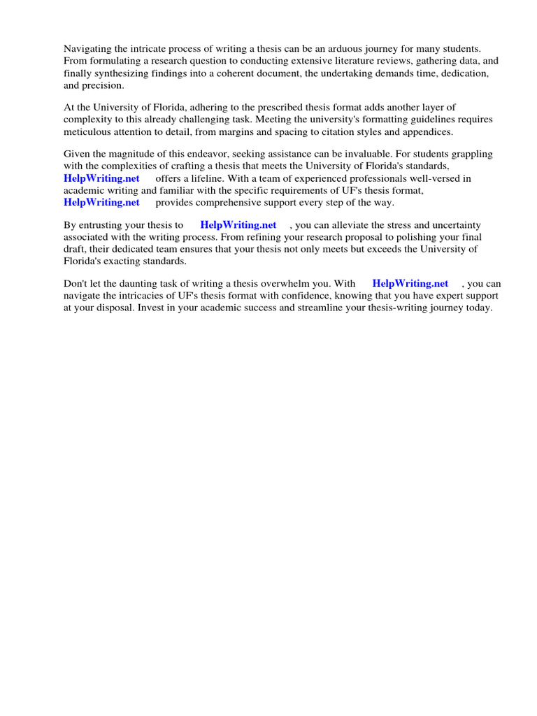University of Florida Thesis Format | PDF | Thesis | Writing