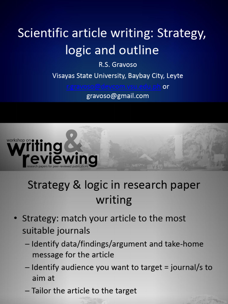 Strategies for Writing Scientific Articles | PDF | Academic Journal | Logic
