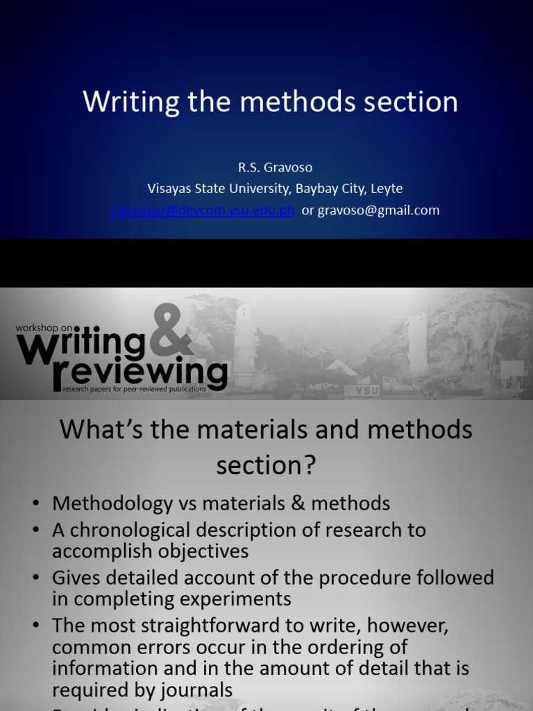 Module3-Writing The Methods Section | PDF