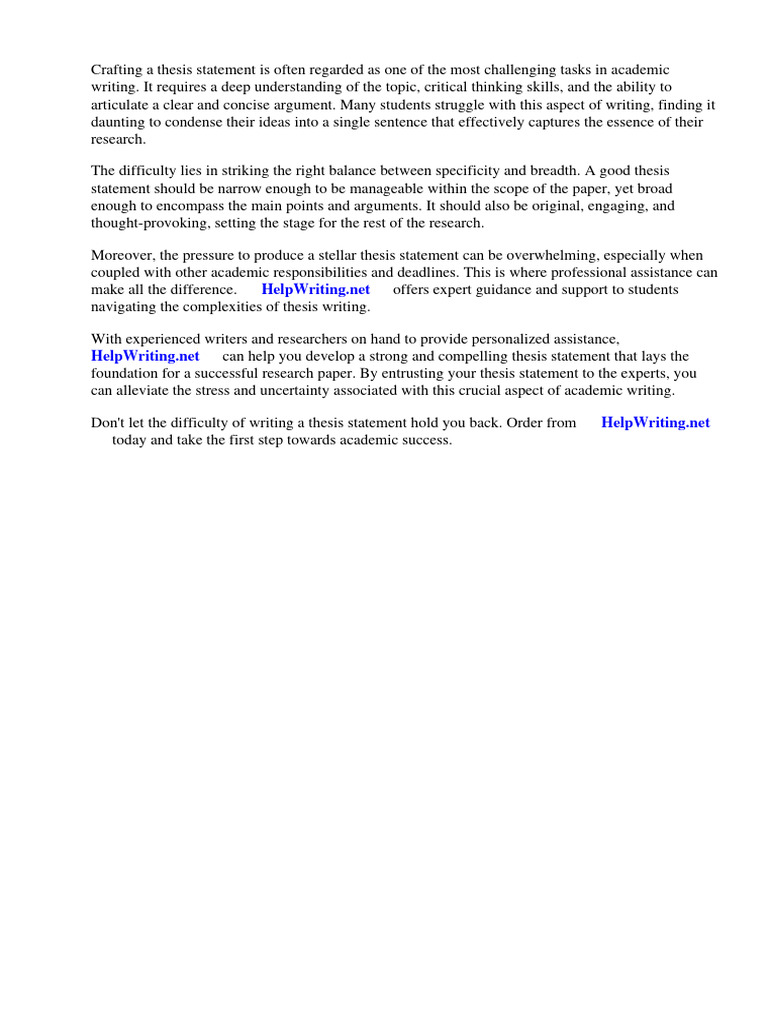 Starting Thesis Statement | PDF | Essays | Thesis