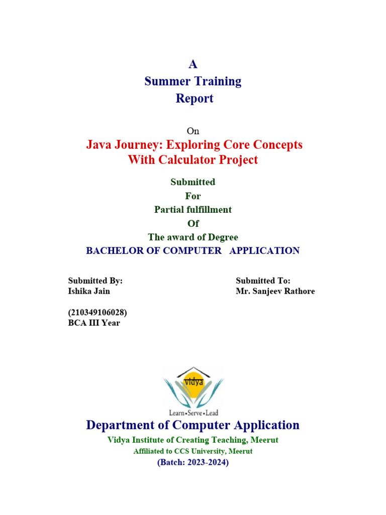 Java Training Report: Core Concepts | PDF | Inheritance (Object Oriented Programming) | Class ...