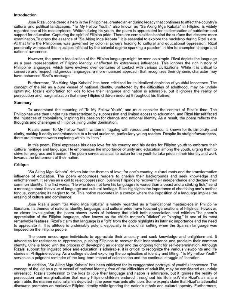 Rizal Reaction Paper | PDF | Philippines Rizal Reaction Paper | PDF | Philippines