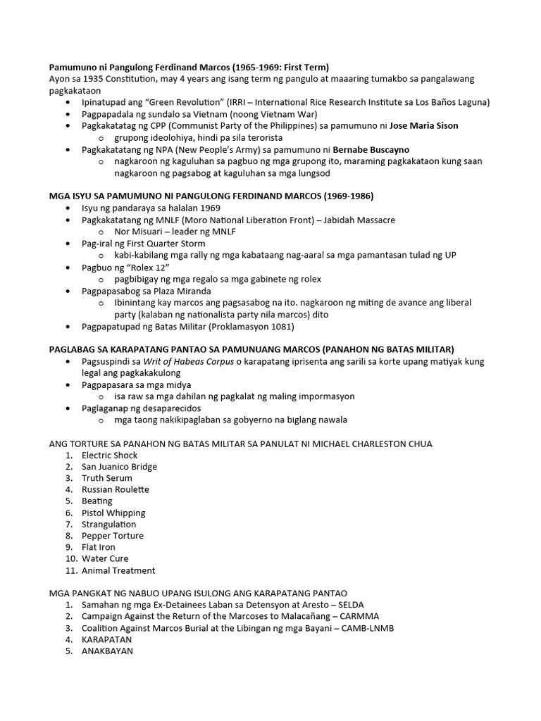 Pamumuno Ni Pangulong Ferdinand Marcos 3 | PDF